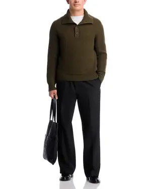 Vince Honeycomb Wool Long Sleeve Mock Neck Sweater