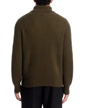 Vince Honeycomb Wool Long Sleeve Mock Neck Sweater