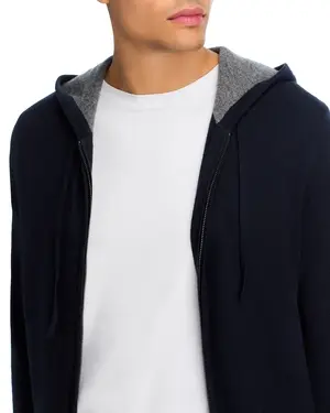 Vince Cashmere Zip-up Hoodie - Coastal/medium Gray