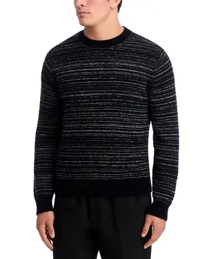 Vince Marled Stripe Crewneck Sweater - Black Medium