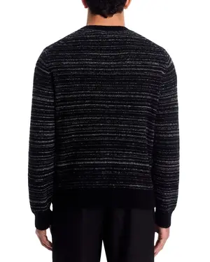 Vince Marled Stripe Crewneck Sweater - Black Medium
