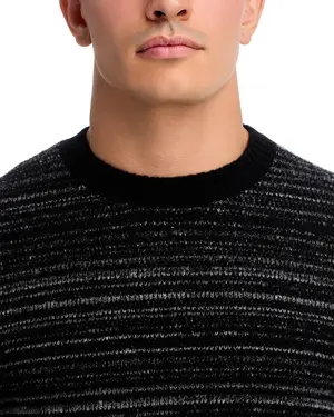 Vince Marled Stripe Crewneck Sweater - Black Medium