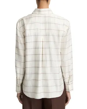 Vince Checked Plaid Button-front Shirt