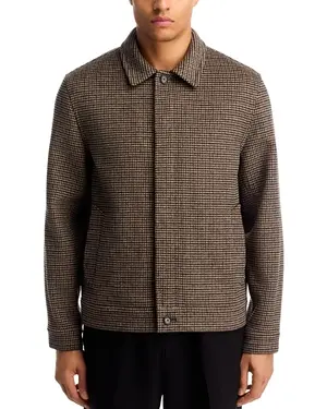 Vince Houndstooth Bomber Jacket - Dark Roast