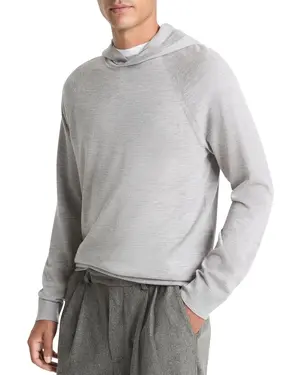 Vince Merino And Cashmere Pullover Hoodie - Heather Grey