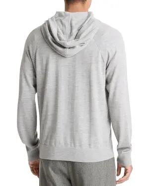 Vince Merino And Cashmere Pullover Hoodie - Heather Grey