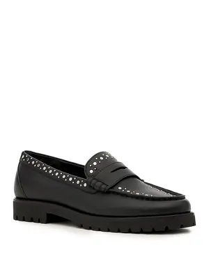 Paige Ellis Studded Leather Loafers