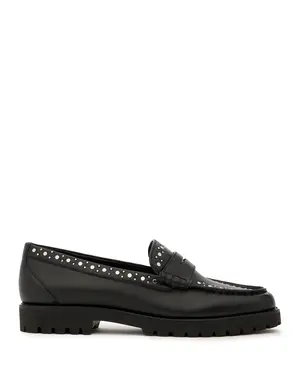 Paige Ellis Studded Leather Loafers