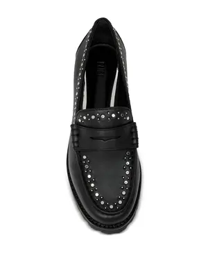 Paige Ellis Studded Leather Loafers