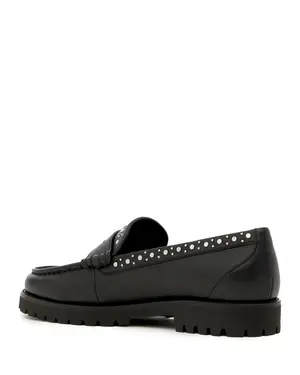Paige Ellis Studded Leather Loafers