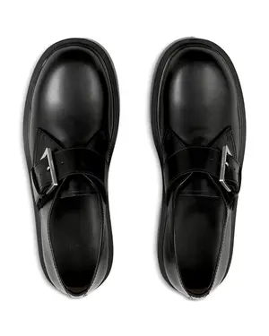 Sandro Glazed Leather Derby Shoes