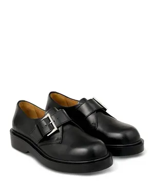 Sandro Glazed Leather Derby Shoes