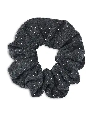 Sandro Rhinestone Knit Scrunchie - Charcoal Grey