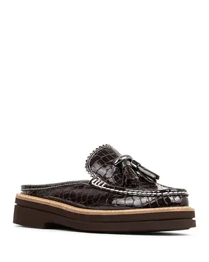 DONALD PLINER Tassel Mules - Dark Brown