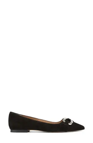 LK BENNETT Ethel Pointed Toe Flat - Black
