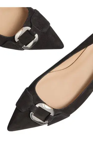 LK BENNETT Ethel Pointed Toe Flat - Black