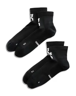 On Core Run Mid Socks, Pack Of 2 - Black