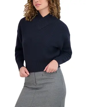 POINT Chunky Knit Pullover Sweater - Navy