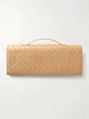 Bottega Veneta Andiamo Long Intrecciato Leather Clutch - Brown