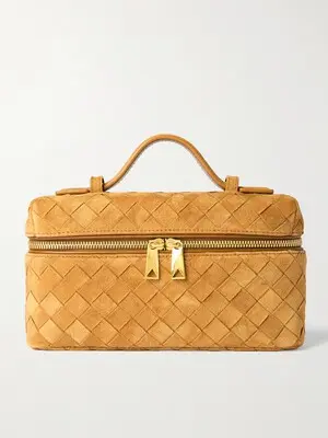 Bottega Veneta Intrecciato Suede Tote - Brown