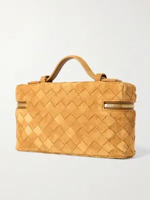 Bottega Veneta Intrecciato Suede Tote - Brown