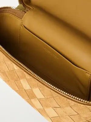 Bottega Veneta Intrecciato Suede Tote - Brown