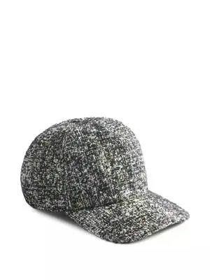 La DoubleJ Tweed Baseball Cap - Black