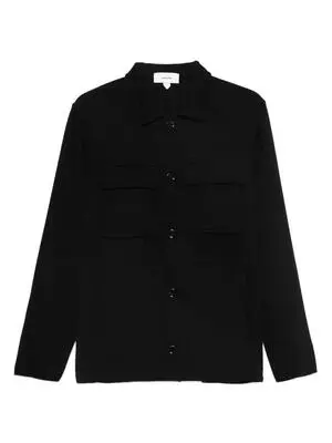 LARDINI Patch-pocket Button-front Jacket - Black