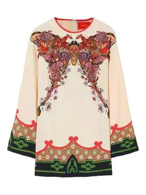 LA DOUBLEJ Butterfly-Print Mini Dress