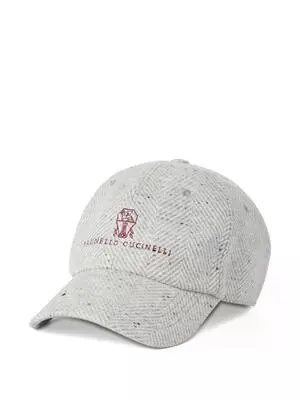 Brunello Cucinelli Chevron Embroidered Baseball Cap - Cxf75 Grey