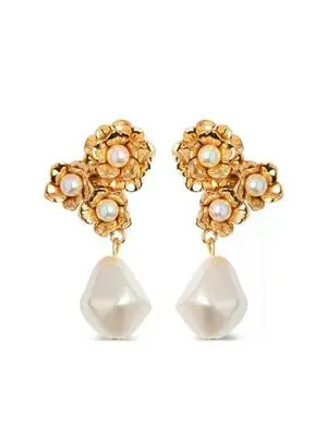JENNIFER BEHR Romina Flower-pearl Earrings - Gold