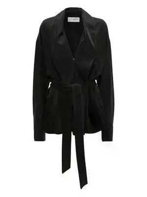 Victoria Beckham Wrap-belt Blouse - Black