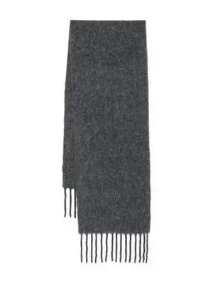 Peserico Fringed Wool-blend Scarf - Grey