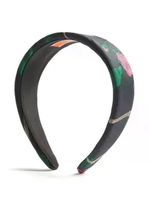La DoubleJ Floral-jacquard Headband - Black