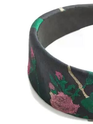 La DoubleJ Floral-jacquard Headband - Black