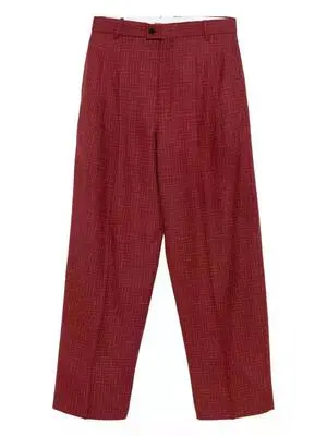 Kenzo Pleated Grid-pattern Trousers