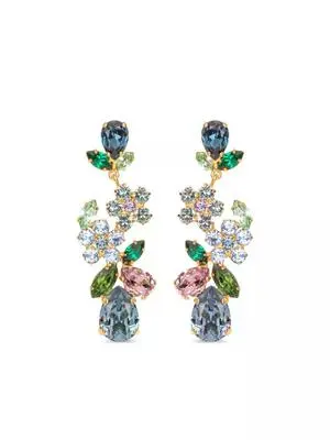 JENNIFER BEHR Martella Floral-crystal Earrings - Gold
