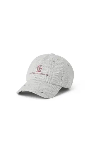 Brunello Cucinelli Chevron Baseball Cap - Dark Grey