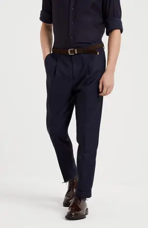 Brunello Cucinelli Leisure Fit Hopsack Trousers