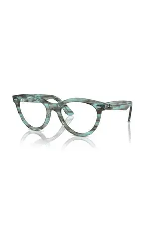 Ray-ban 54mm Round Full Rim Eyeglasses - Green