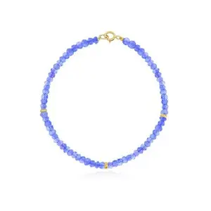 THE LOVERY 14k Yellow Gold Bead Bracelet - Tanzanite