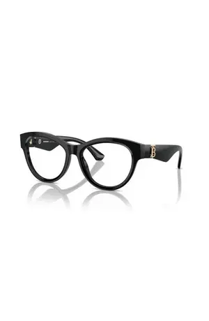 Burberry 53mm Round Optical Glasses - Black