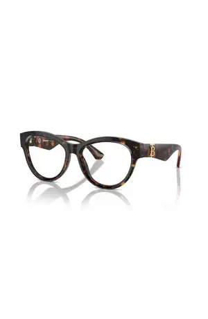 Burberry 53mm Round Optical Glasses - Brown