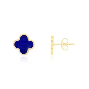 THE LOVERY FINE JEWELRY Clover Stud Earrings - Lapis