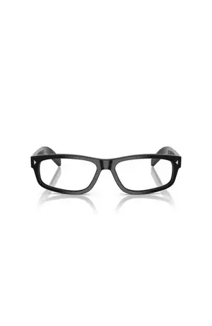 Prada 58mm Rectangle Full Rim Eyeglasses - Black