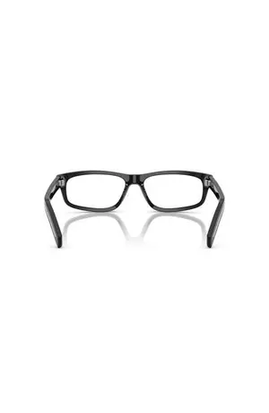 Prada 58mm Rectangle Full Rim Eyeglasses - Black
