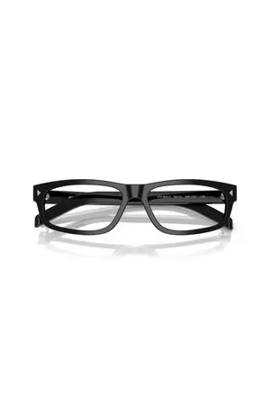 Prada 58mm Rectangle Full Rim Eyeglasses - Black