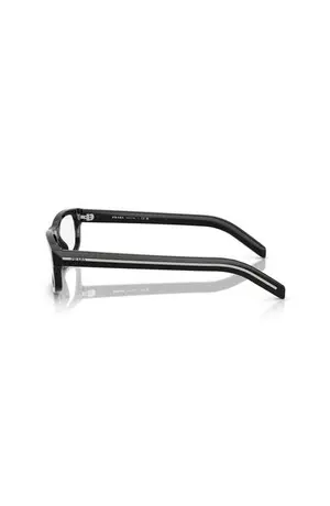 Prada Rectangle Acetate Full Rim Eyeglasses - Black