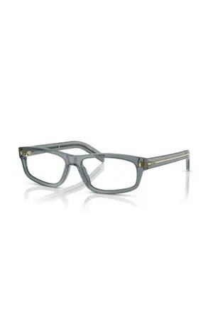 Prada 58mm Rectangle Full Rim Eyeglasses - Blue