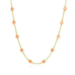 THE LOVERY FINE JEWELRY Beaded Chain Necklace - Pink Coral